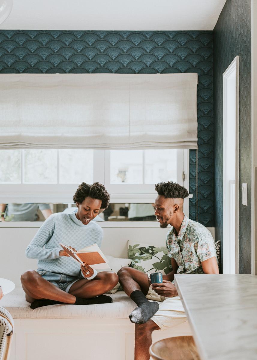 Happy Black Couple Reading A Book Premium Photo Rawpixel
