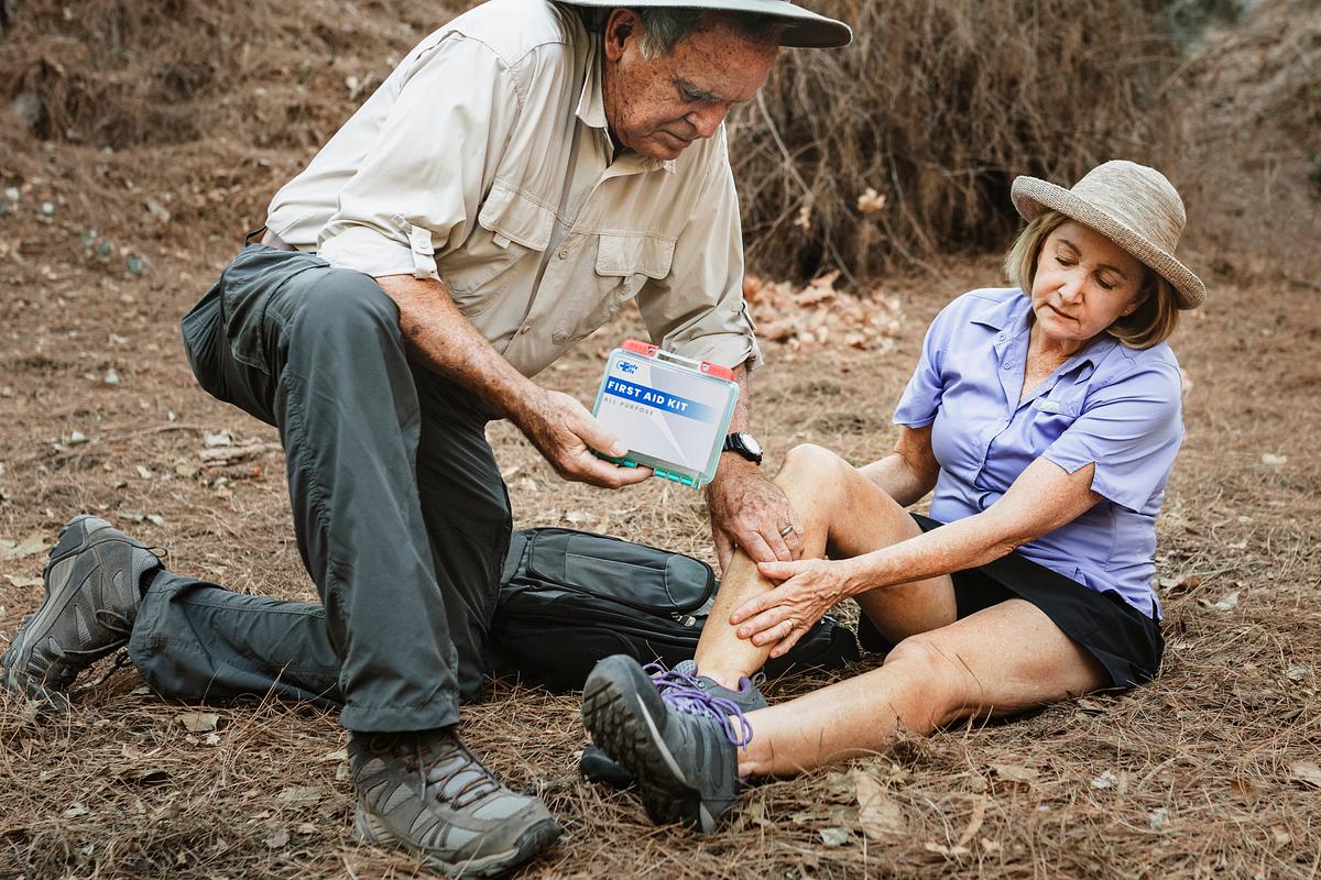 Grandpa Using First Aid Kit Premium Photo Rawpixel