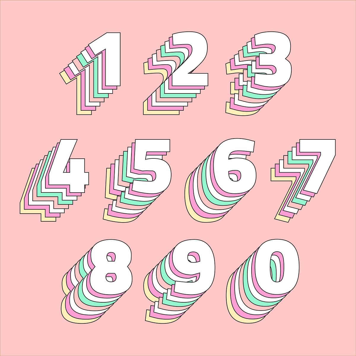Layered Pastel Number Set Vector Free Vector Rawpixel layered-pastel-number-set-vector-free-vector-rawpixel
