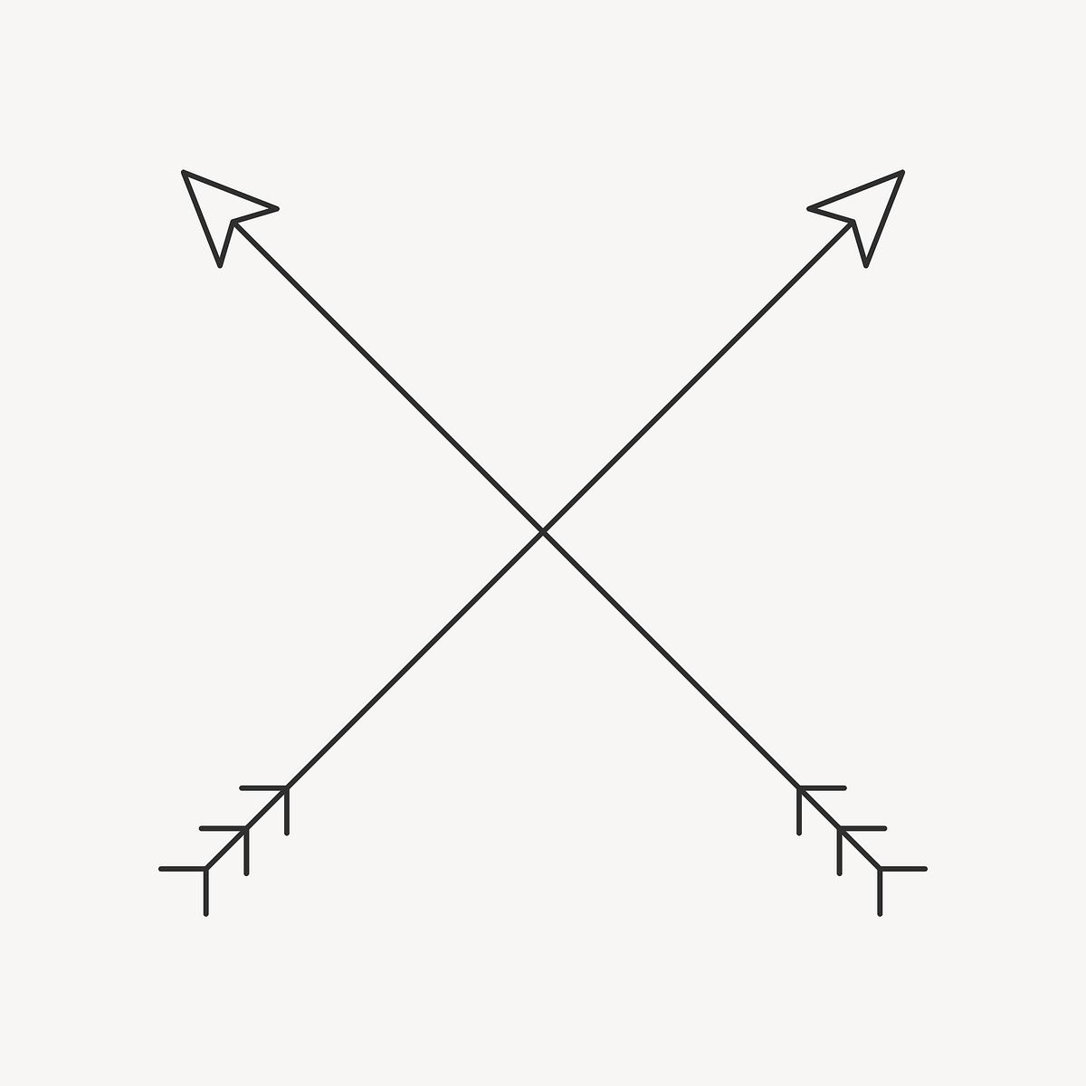 Aesthetic Cross Arrow Logo Element Free Photo Rawpixel