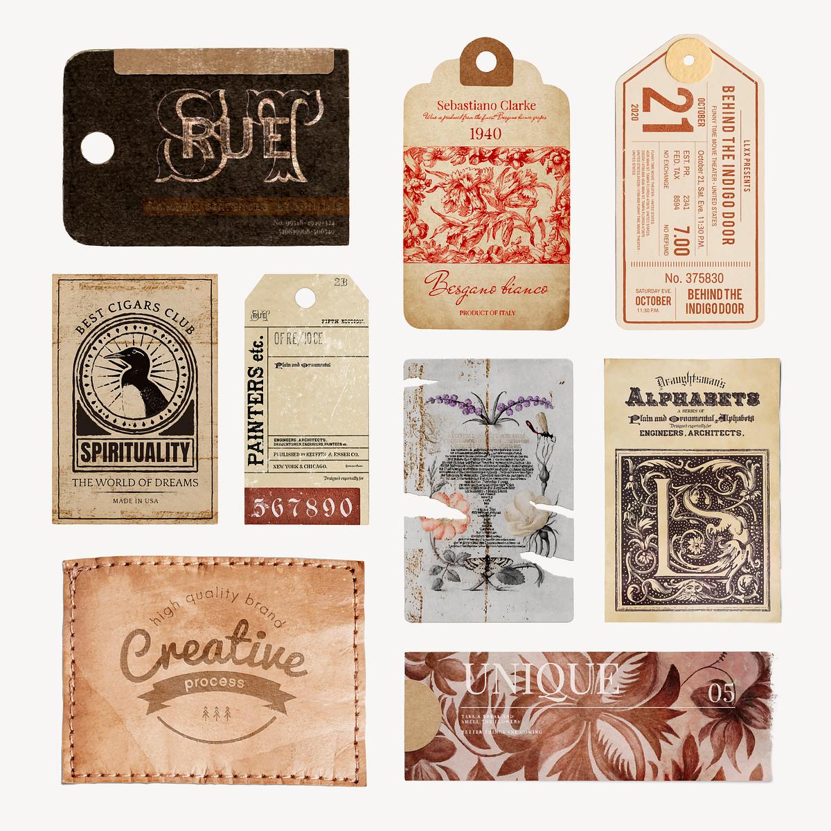 Vintage Label, Aesthetic Paper, Realistic | Premium Vector - Rawpixel