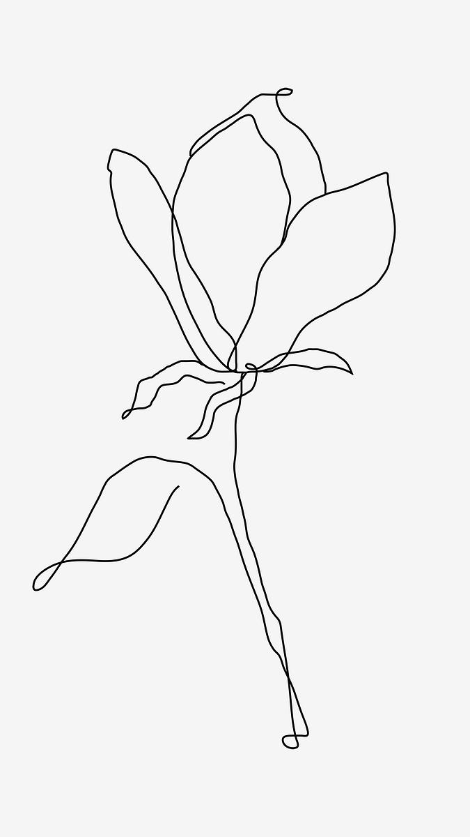 Monoline Flower Tattoo Psd Design Free Psd Illustration Rawpixel