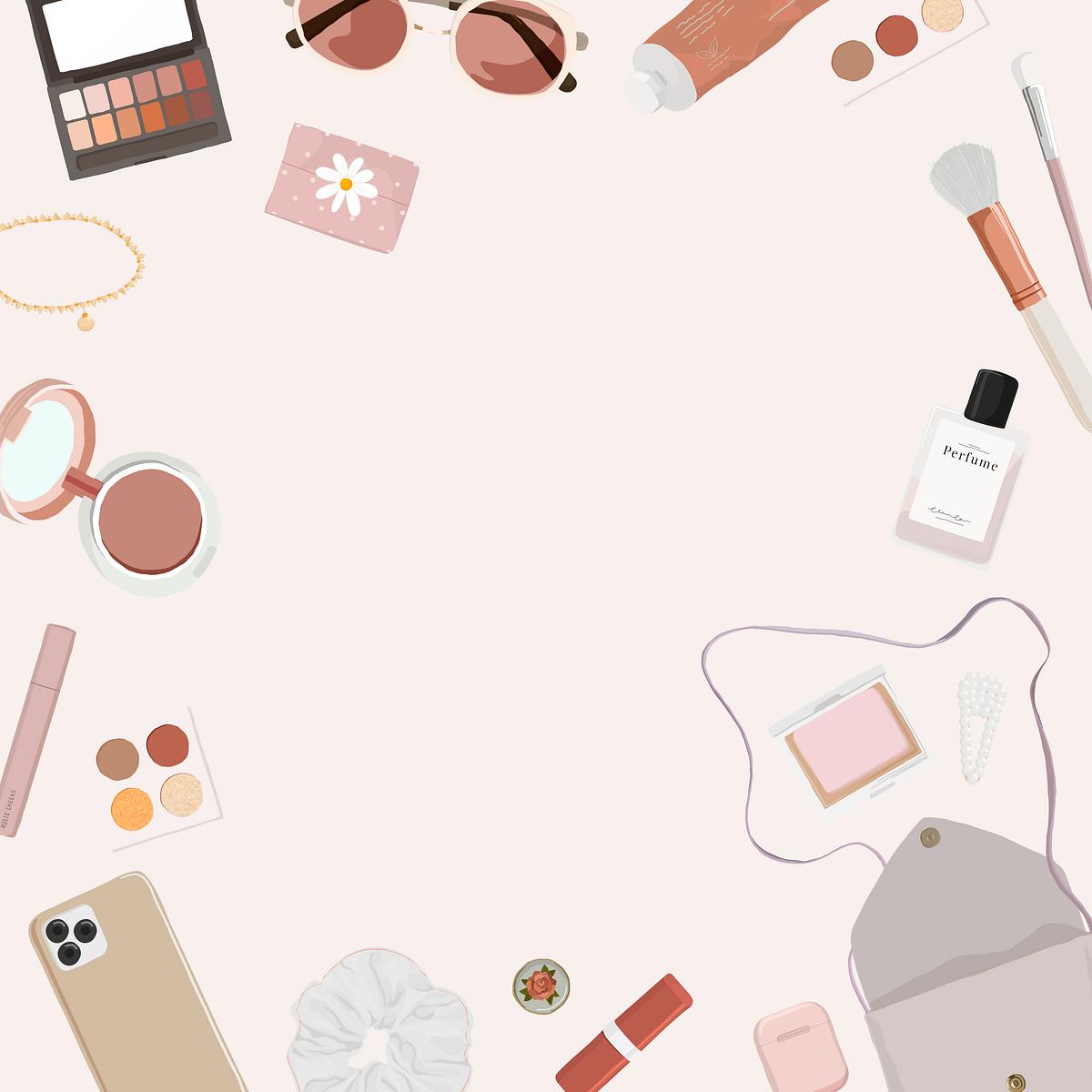 Aesthetic Frame Background, Feminine Makeup | Free Psd - Rawpixel