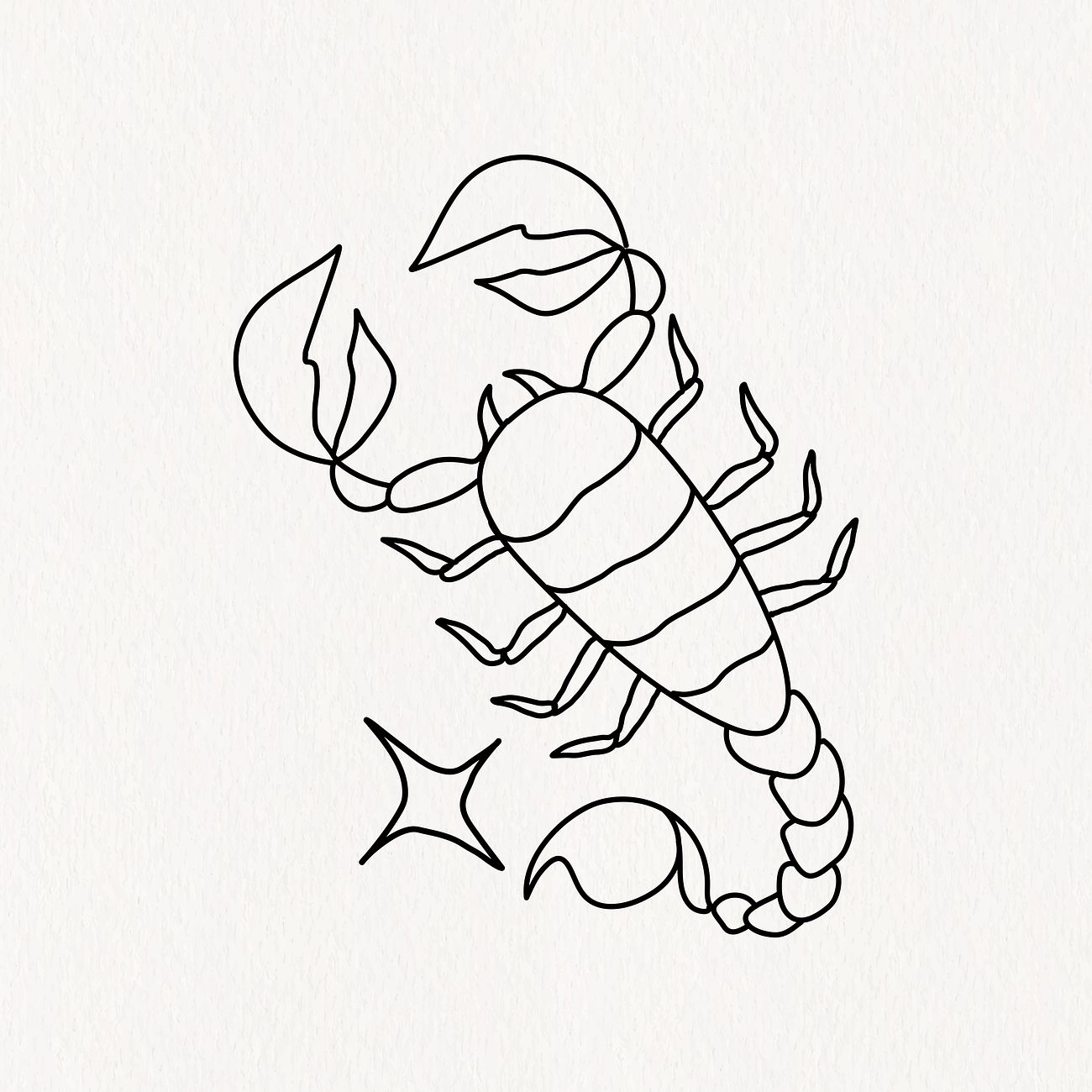 Scorpio Zodiac Line Art Illustration Free Vector Illustration Rawpixel
