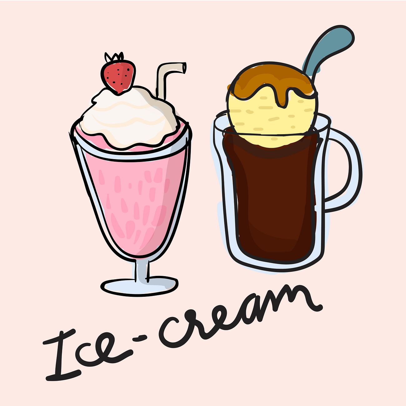 Illustration Drawing Style Of Ice Cream Free Vector 60213