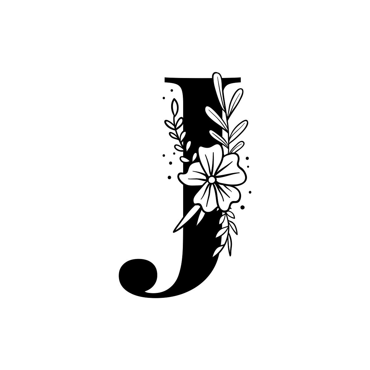 Letter J script psd floral | Free PSD - rawpixel Letter J script psd floral | Free PSD - rawpixel