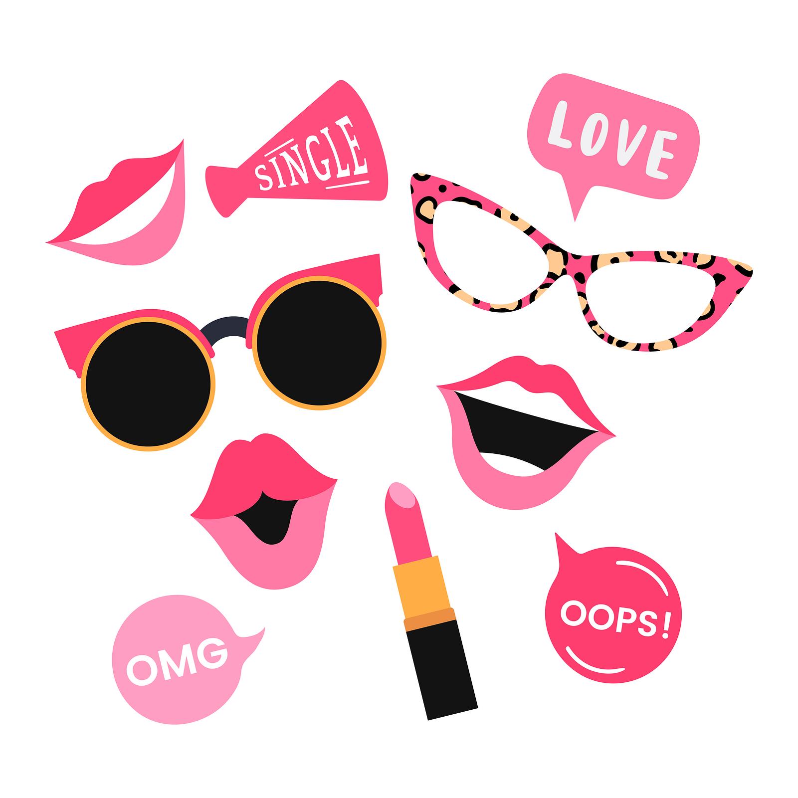 Unisex Accessories Photo Booth Props Vector Free Stock Vector 537570