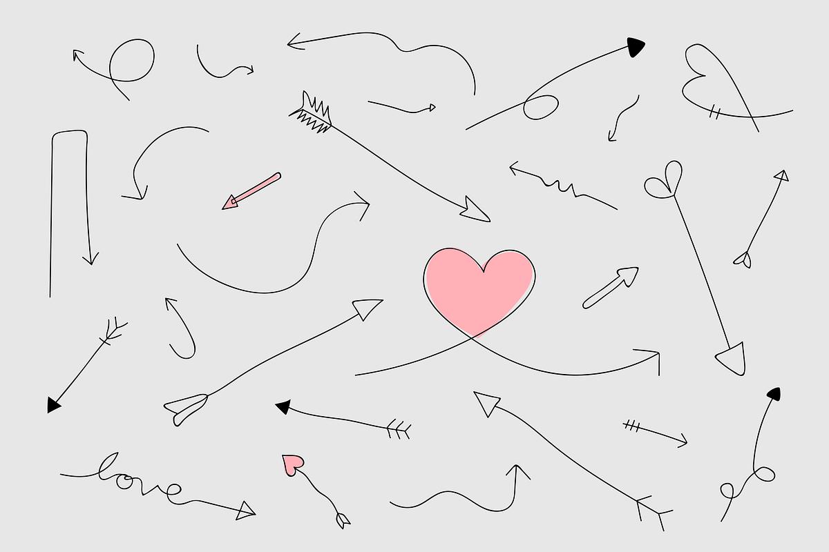 Cute Doodle Arrow Vector Collection Premium Vector Rawpixel