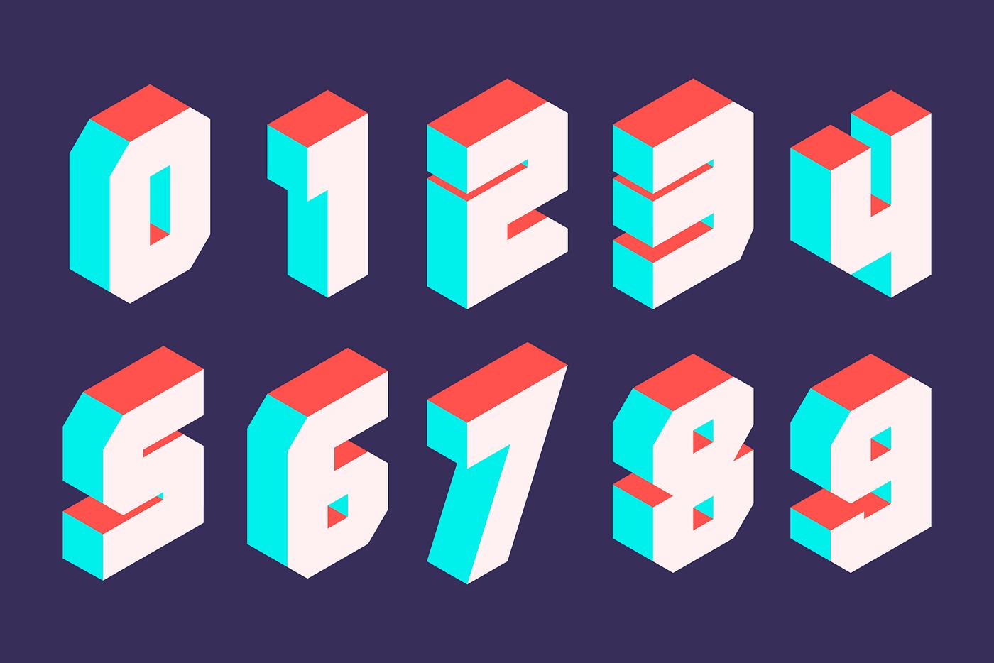 Isometric Design Number Set Royalty Free Stock Illustration 936837